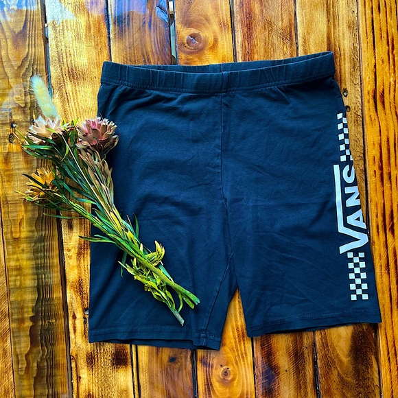 Vans | Shorts | Vans Black Logo Biker Shorts Black Biker Shorts Size ...
